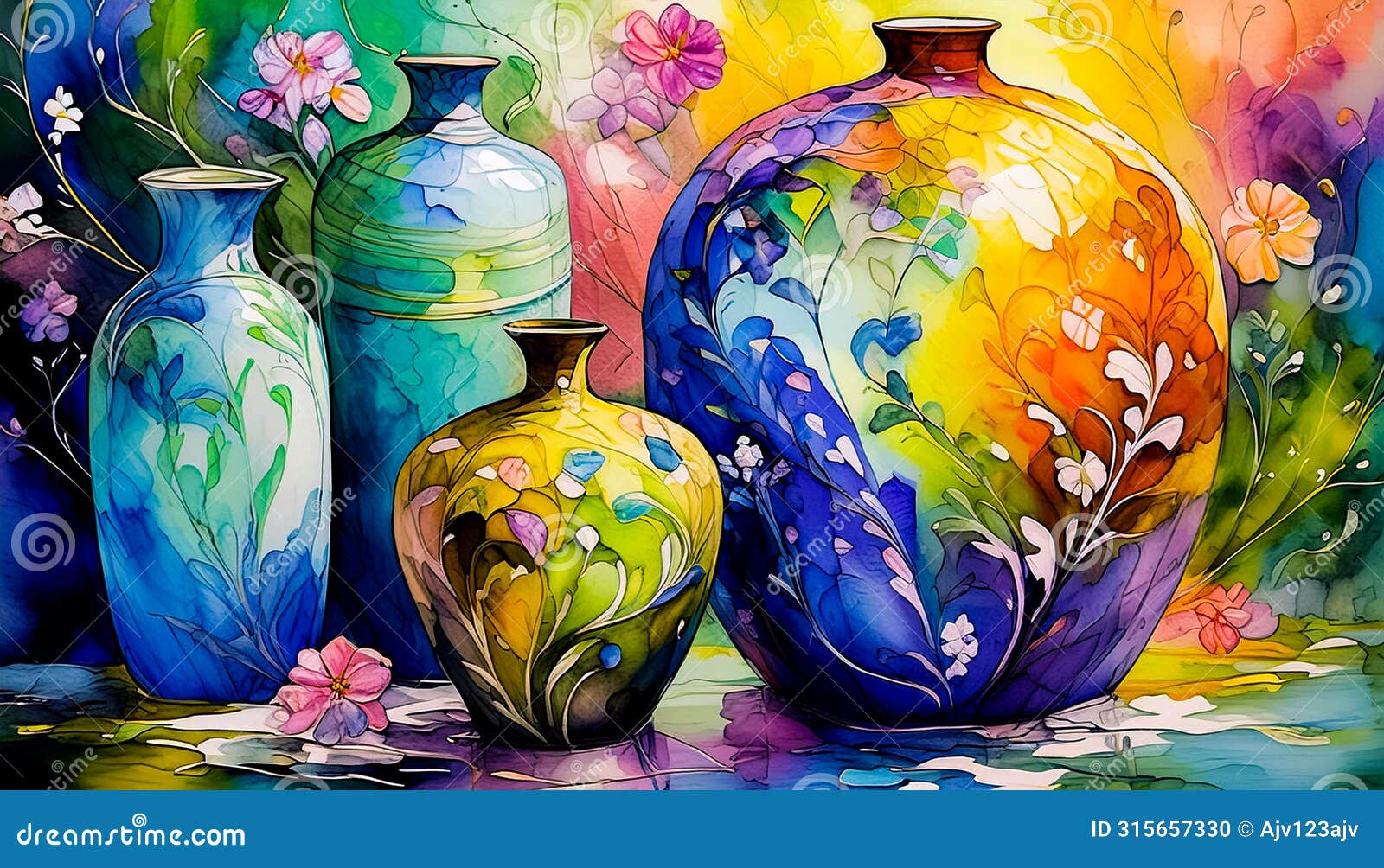 An Artistic Generated Concept Image Of A Unique Ceramic Vase On A ...