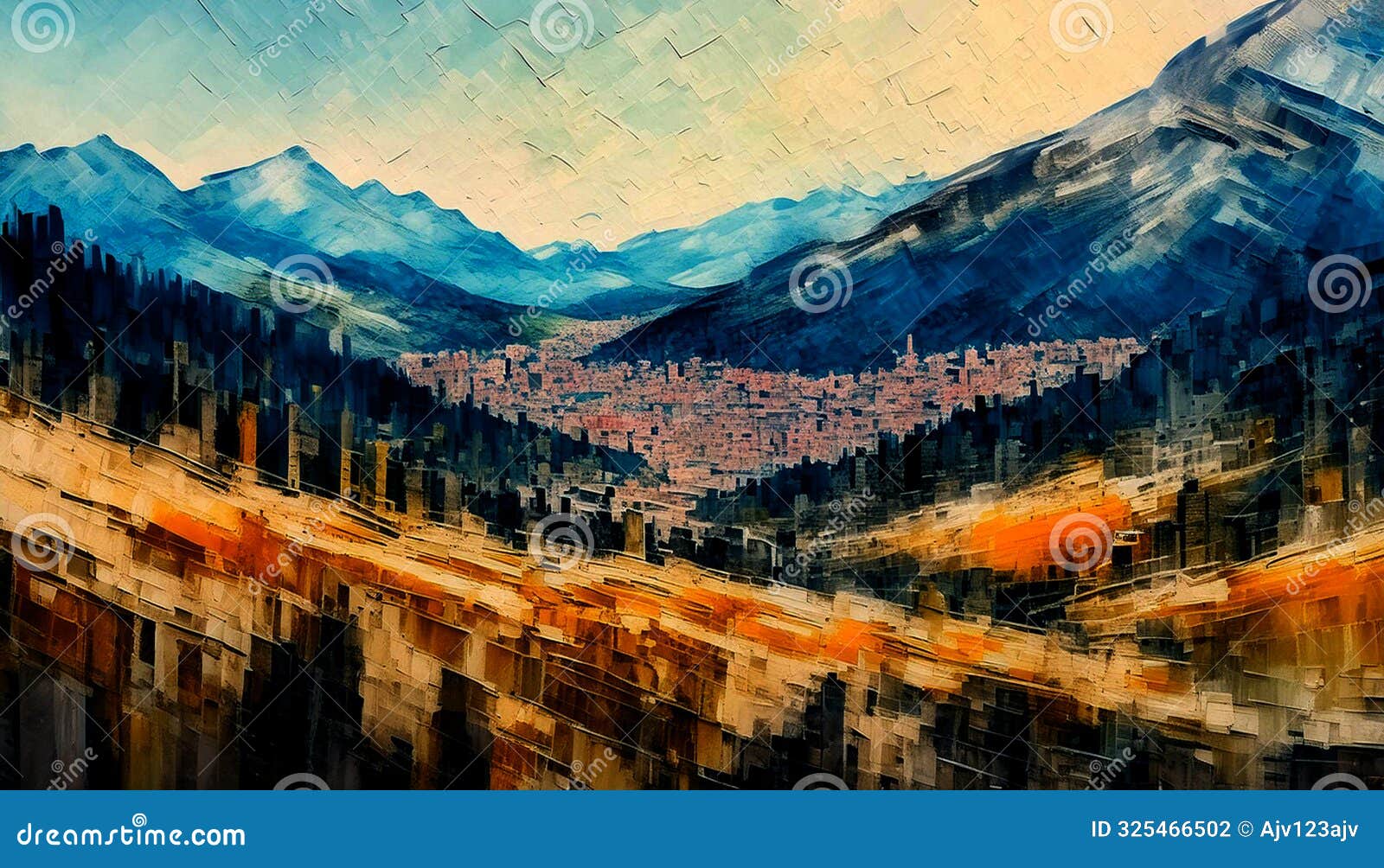 Impressionist Style Scary Tyrannosaurus Rex Portrait Painting Cartoon ...