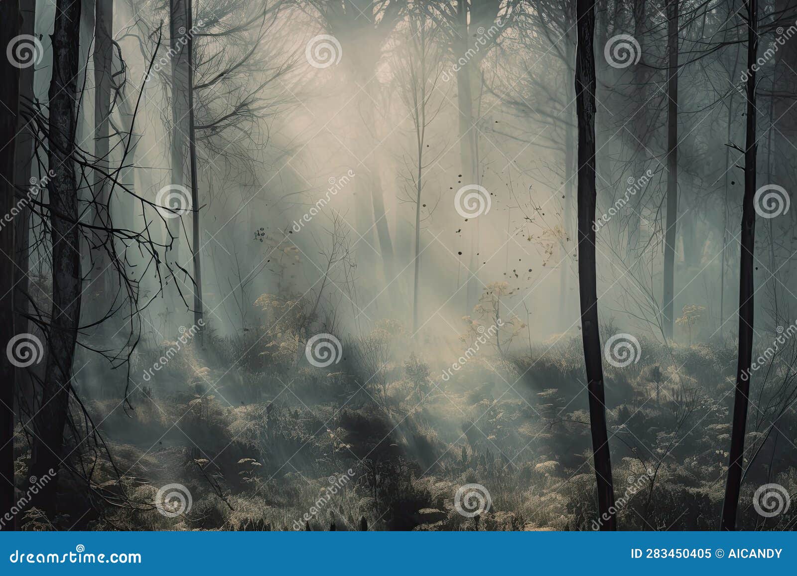 Artistic Interpretation of a Forest Landscape with Transparent Overlays ...