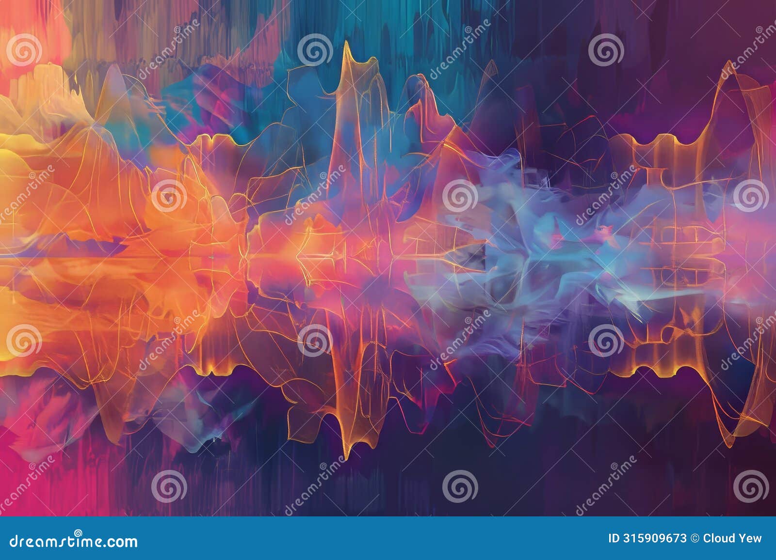 Artistic Interpretation of Sound Wave Patterns in a Colorful Abstract ...