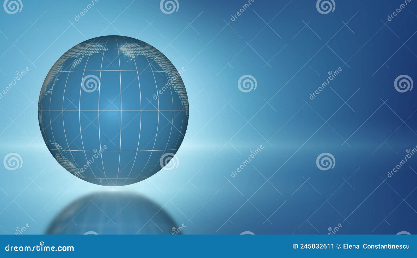 Globe Map on Blue Background Loop Stock Video - Video of ball ...