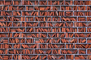 Artistic Library Wall Made of Brick Stock Photo - Image of house ...
