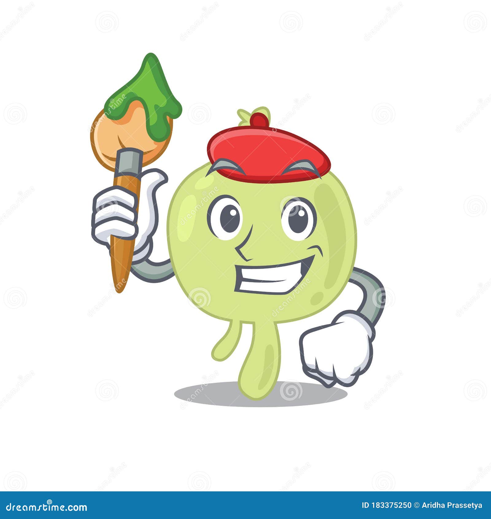 An Artistic Lymph Node Artist Mascot Design Paint Using a Brush Stock ...