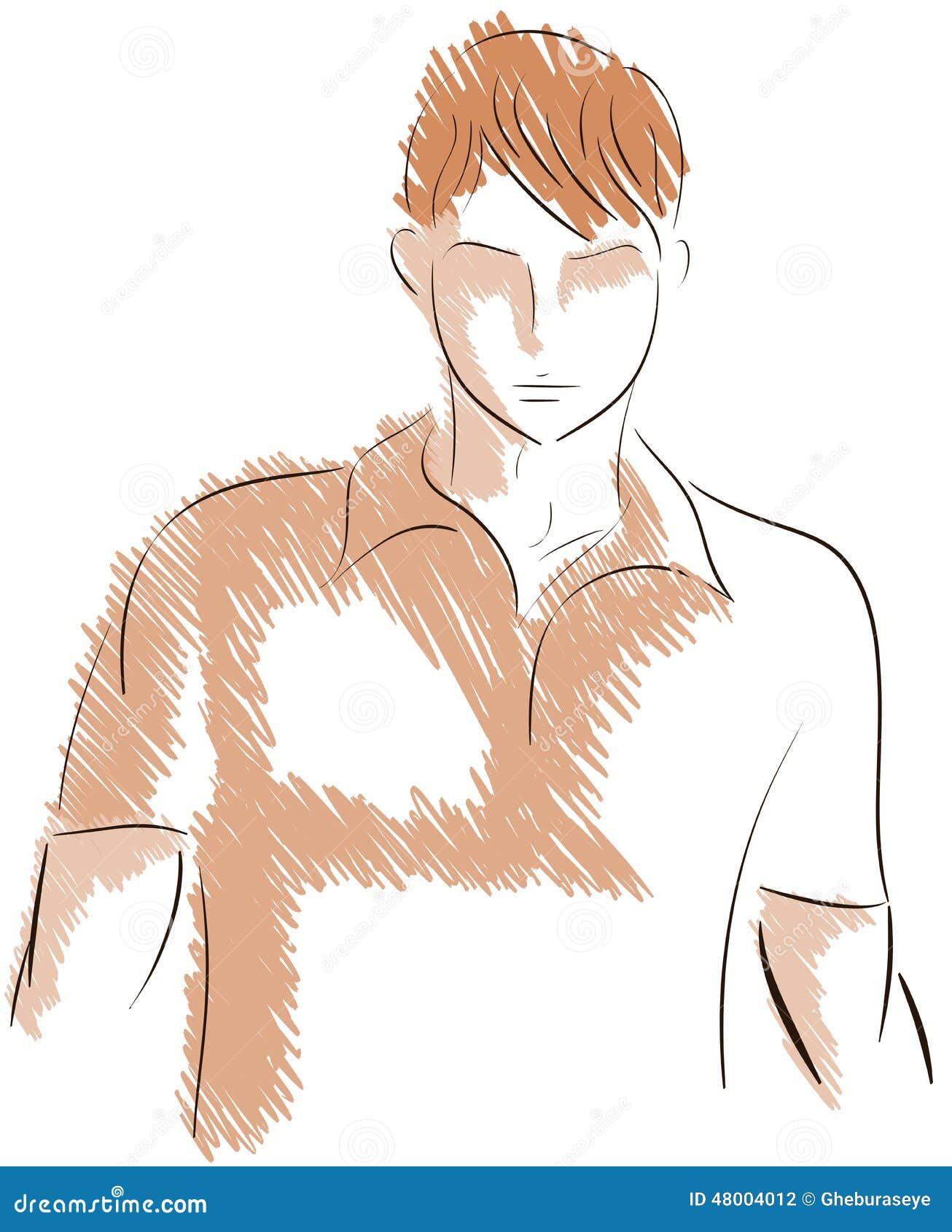 Artistic Man Portrait Isolated Stock Illustration - Illustration of ...