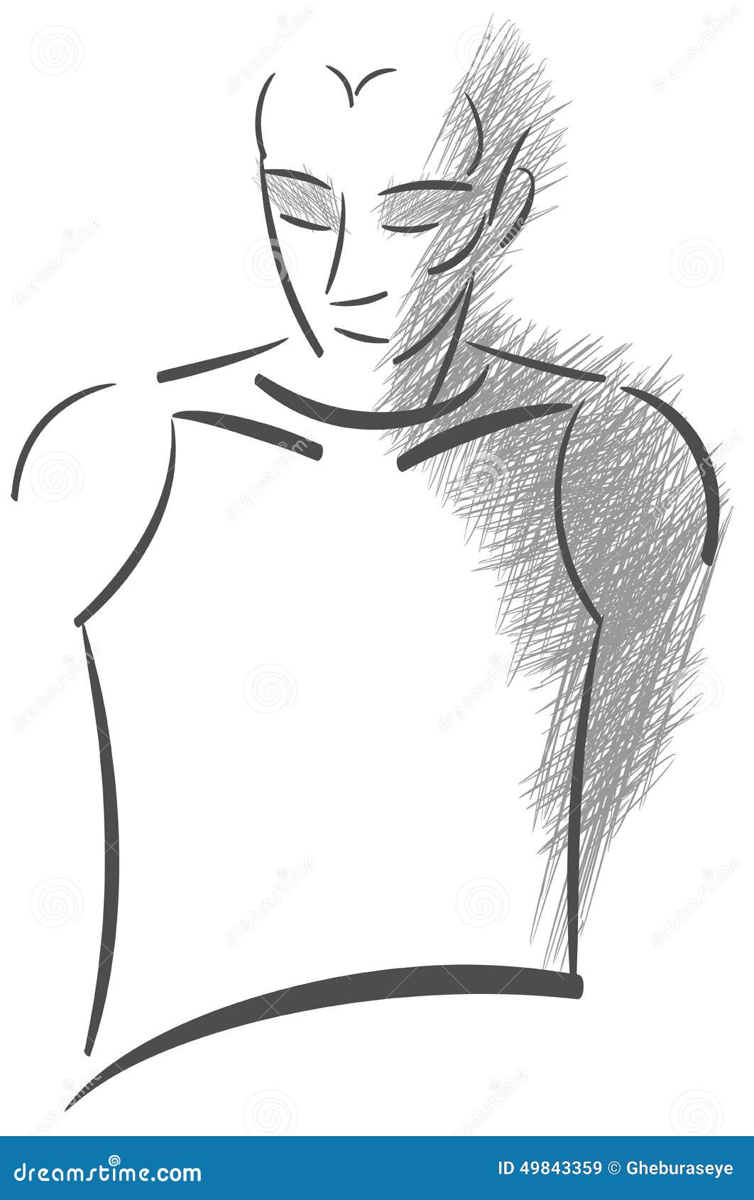 Artistic Man Portrait Isolated Stock Illustration - Illustration of ...