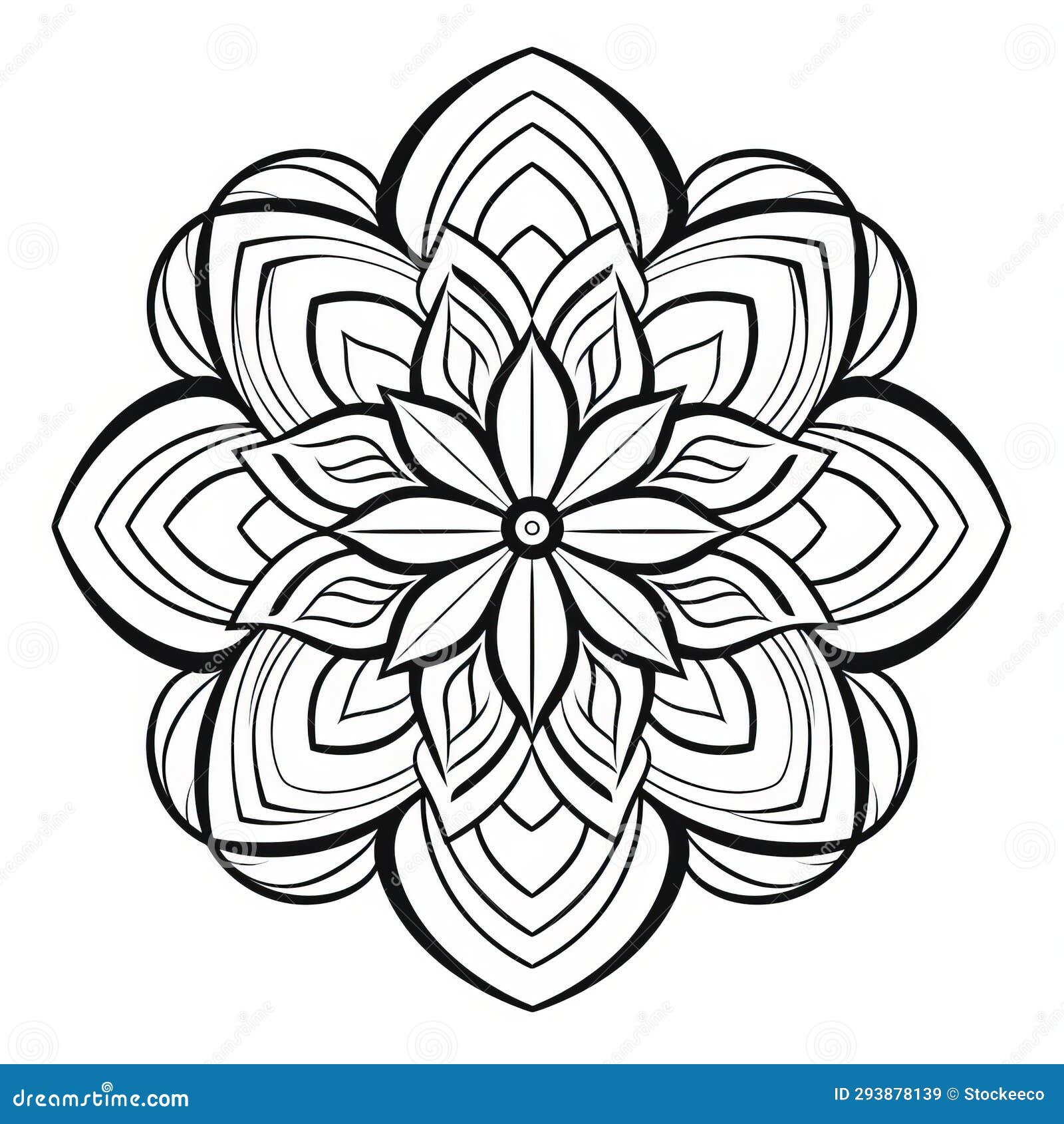 Artistic Mandala Design Coloring Page Inspired by Koloman Moser Stock ...