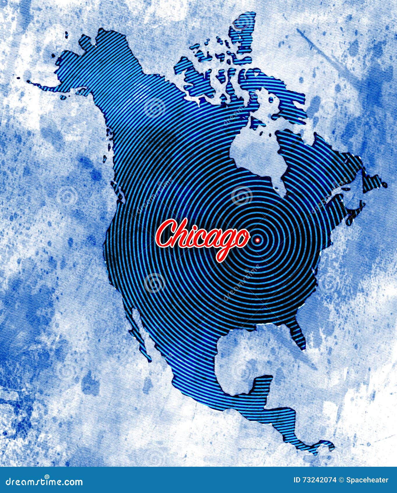 Chicago On Illinois State Map. Detailed IL State Map With Location Pin ...