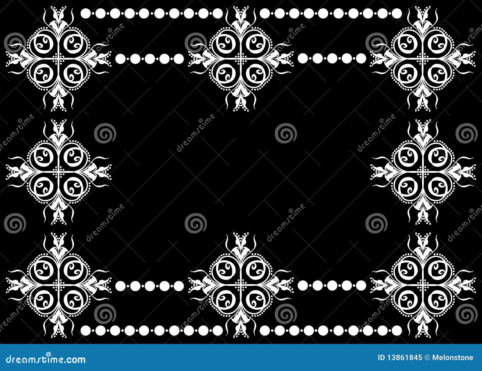 Artistic monochrome border stock illustration. Illustration of antique ...