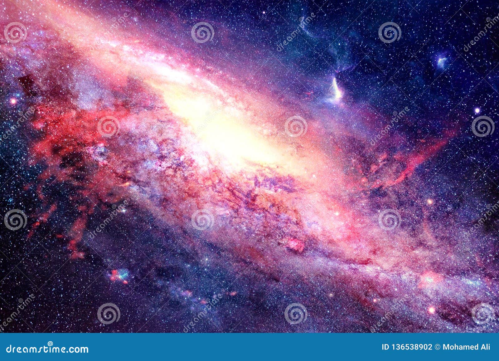 Artistic Multicolored Smooth Bright Nebula Galaxy in Deep Space Artwork ...