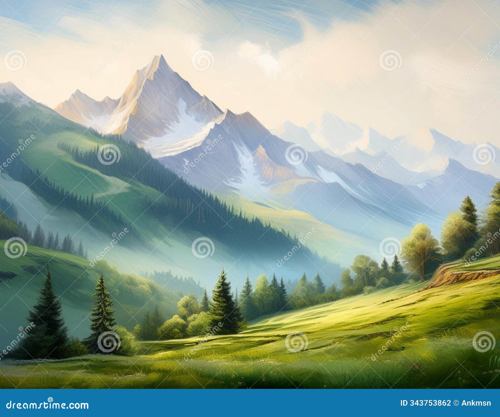 Artistic Natural Landscape Background with Serene Scenery Stock ...