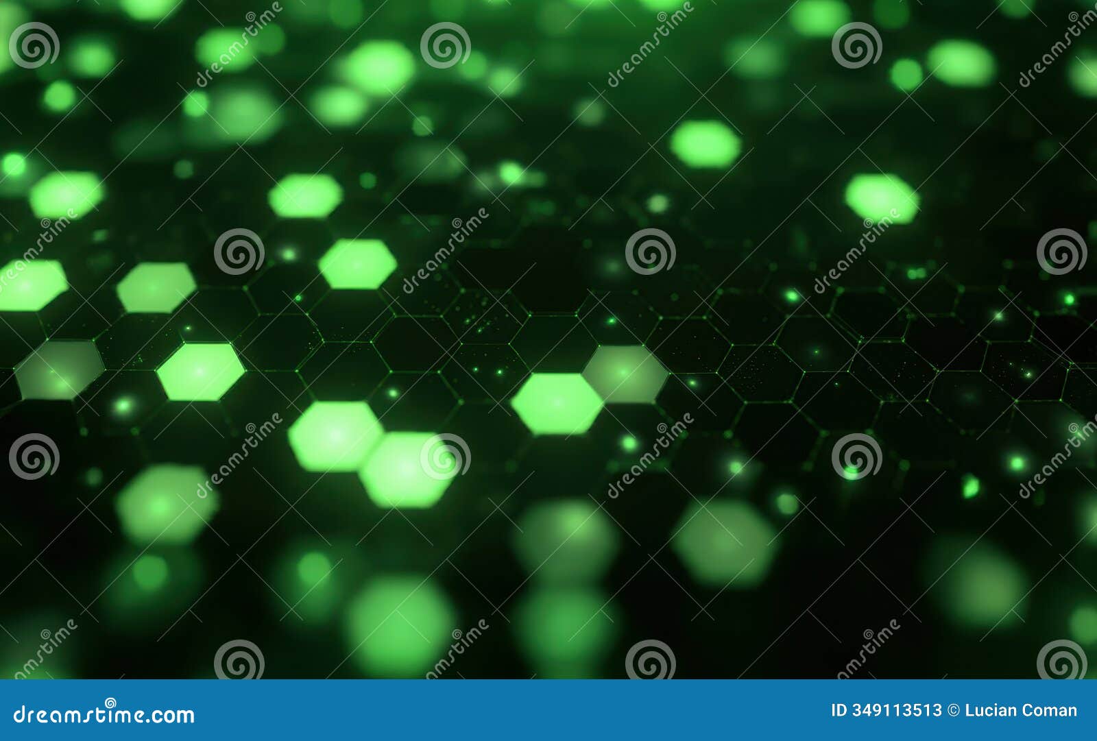 Artistic Neural Links Network Abstract Background Hexagon Pattern with ...