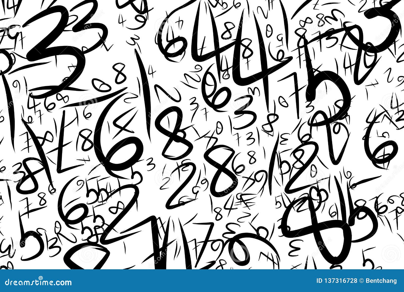 Artistic Numbers Hand Drawn Background Abstract. Design, Learn ...