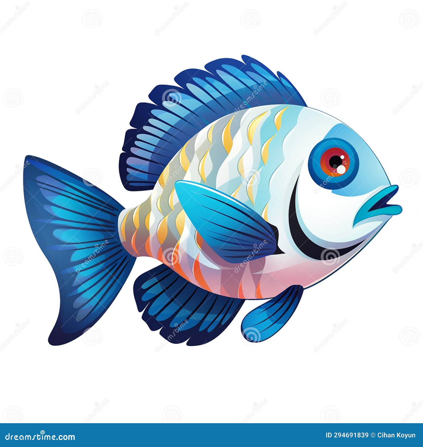Artistic Ocean Scene Fish Illustration Stock Illustration ...