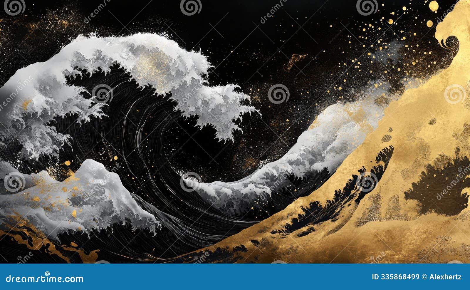 Artistic Ocean Wave Illustration Stock Image - Image of sophisticated ...
