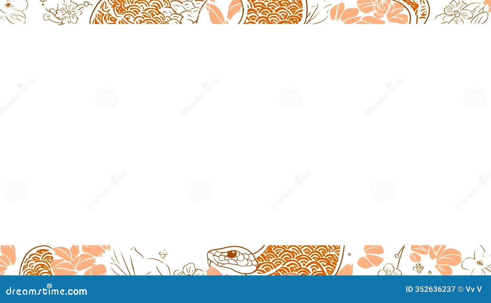 Artistic Orange and White Snake Illustration Border Stock Illustration ...