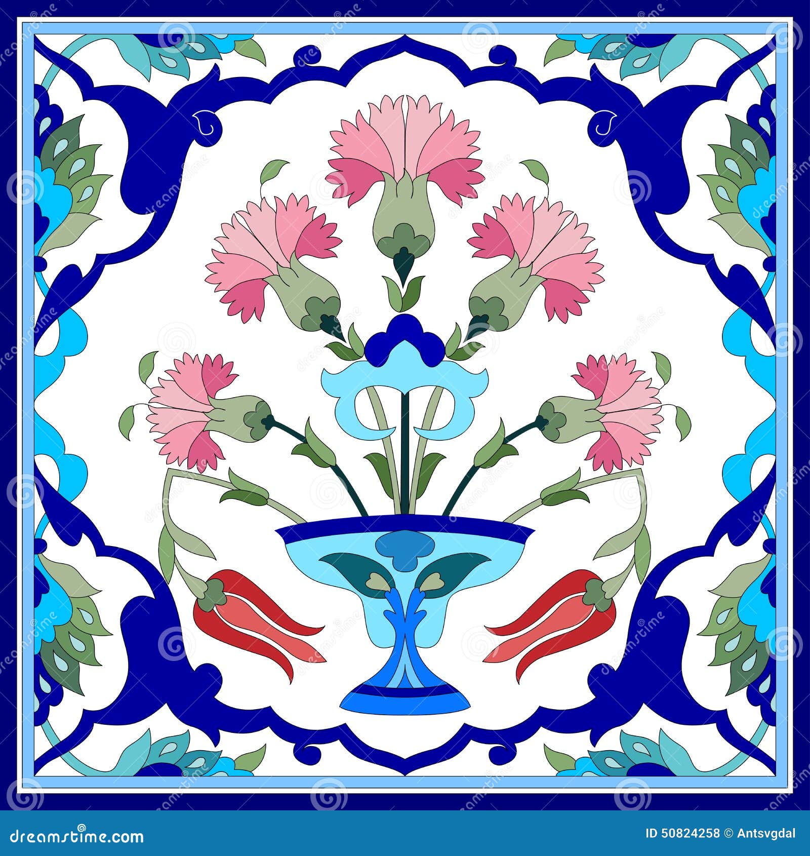 Artistic Ottoman Pattern Series Seventy One Stock Vector - Illustration ...