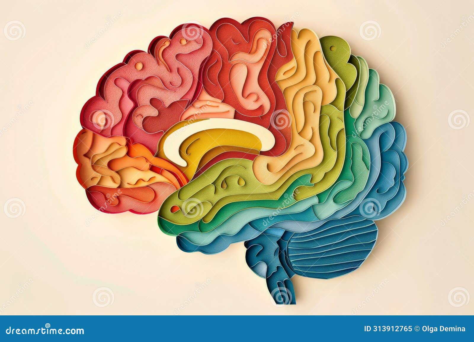 Artistic Paper Craft Brain Model, Concept of Cognitive Functions and ...