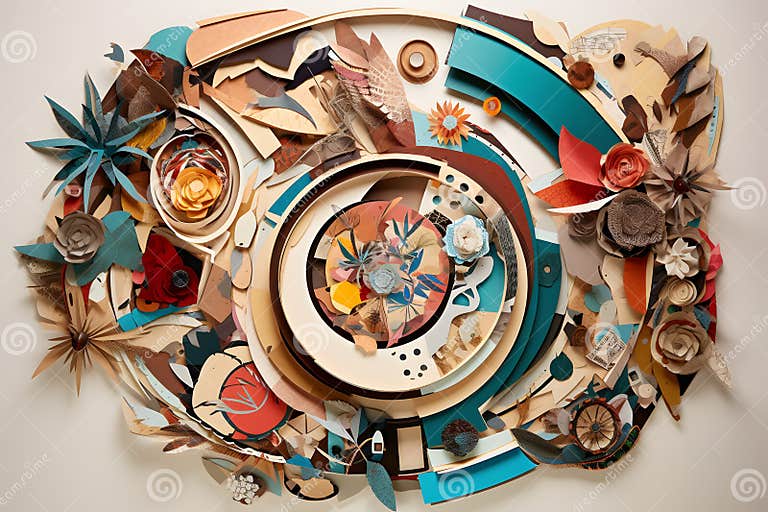 Artistic Paper Cut Collage of Upcycled Materials Transformed into ...