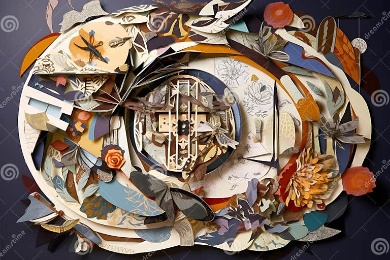 Artistic Paper Cut Collage of Upcycled Materials Transformed into ...