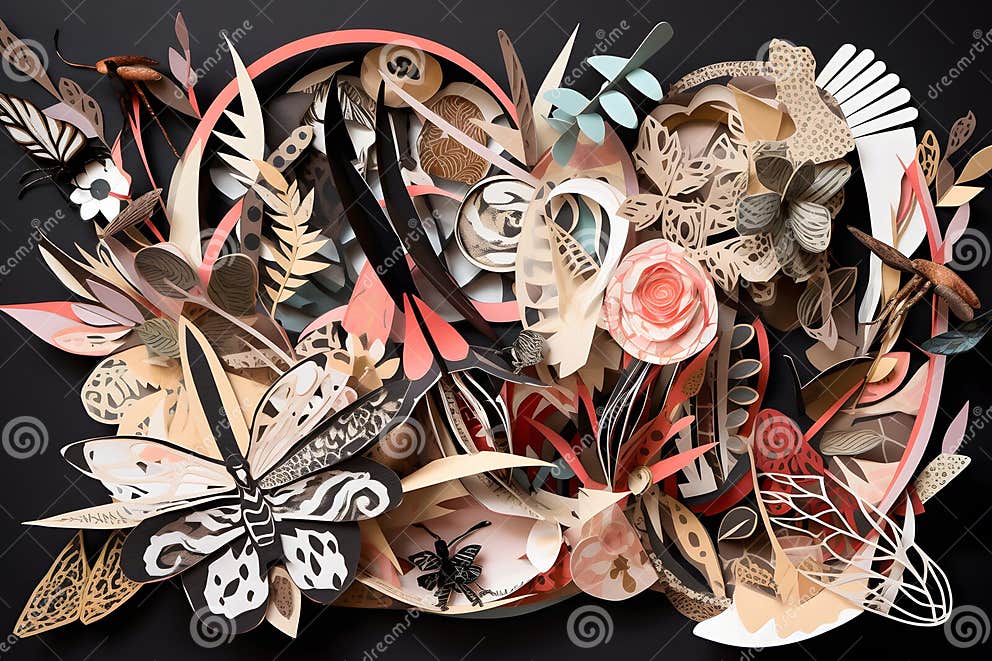Artistic Paper Cut Collage of Upcycled Materials Transformed into ...