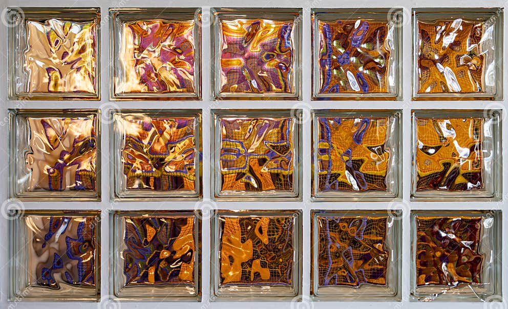 Artistic Patterns through Glass Blocks Stock Image - Image of decor ...