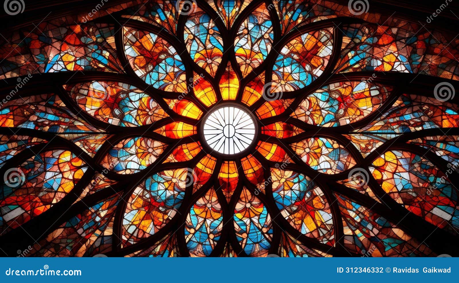 The Artistic Patterns of Stained Glass Windows in Close Up, Showing the ...