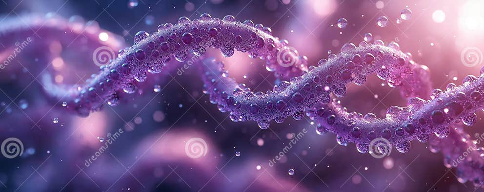 Artistic Peptide Chain Structure. Unique Spiral Form with Bubbles ...