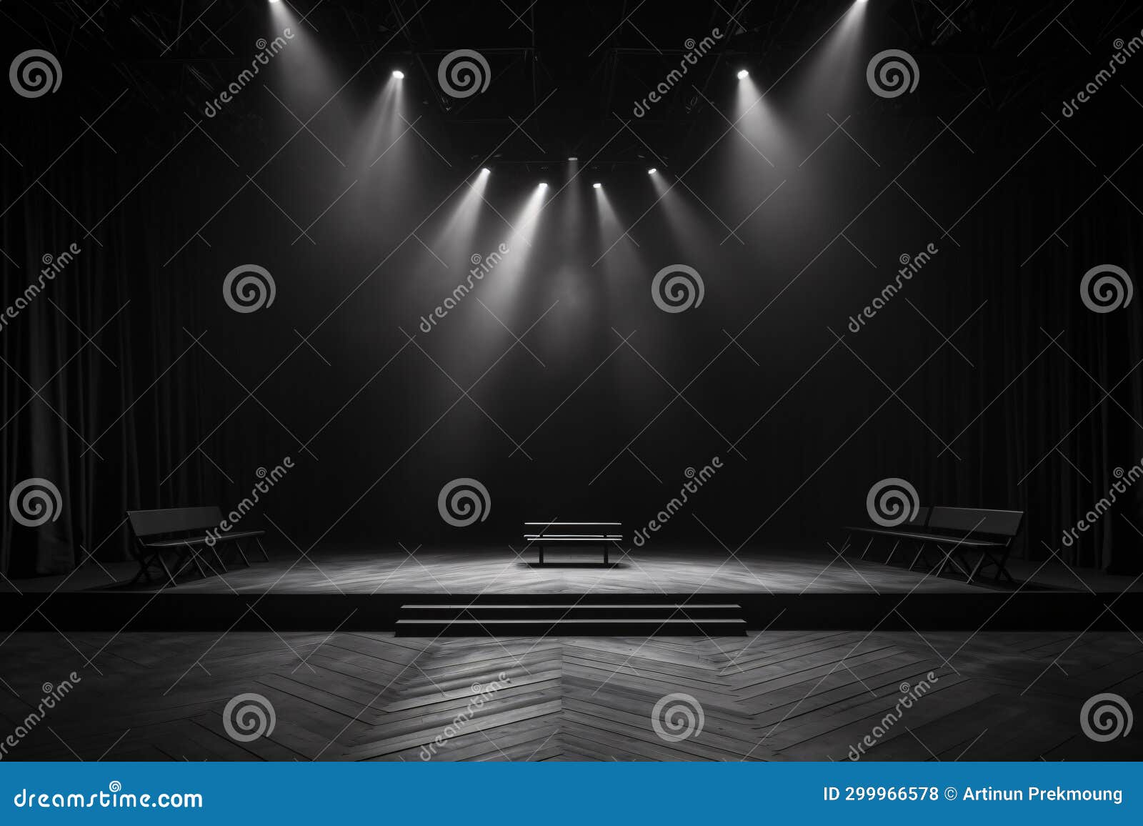 Artistic Performances Stage Light Background With Spotlight Illuminated The Stage For ...