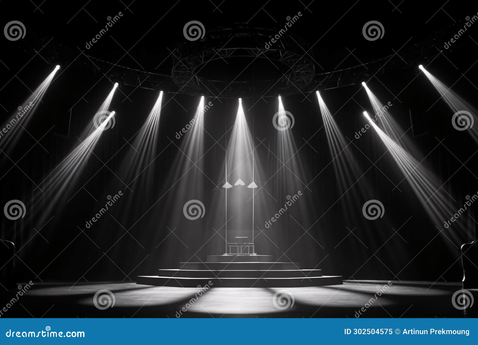 Artistic Performances Stage Light Background with Spotlight Illuminated ...