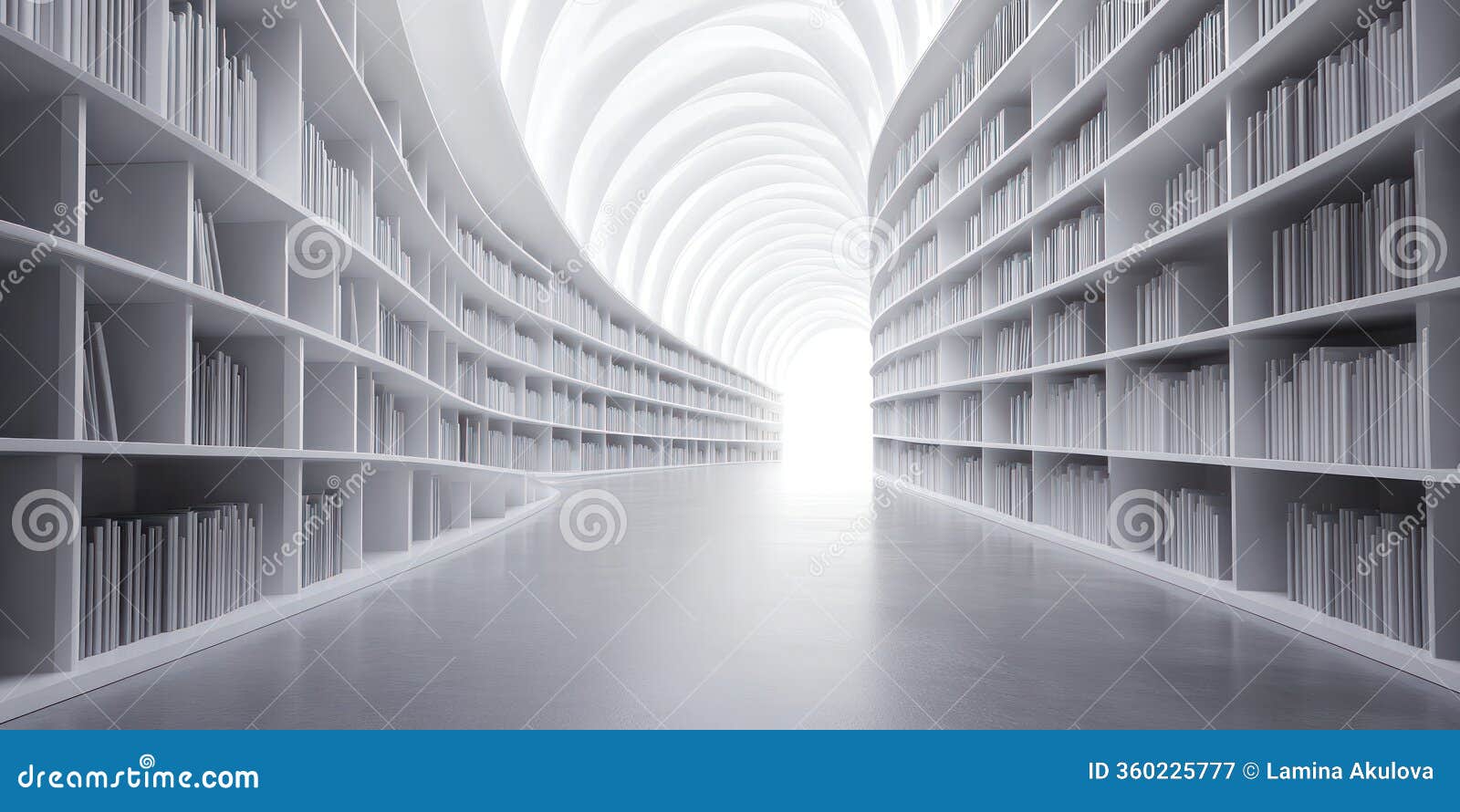 Artistic Perspective Of Endless Bookshelves In Modern Library ...