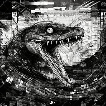 Artistic Picture of Giant Angry Python Snake Generative AI Stock ...