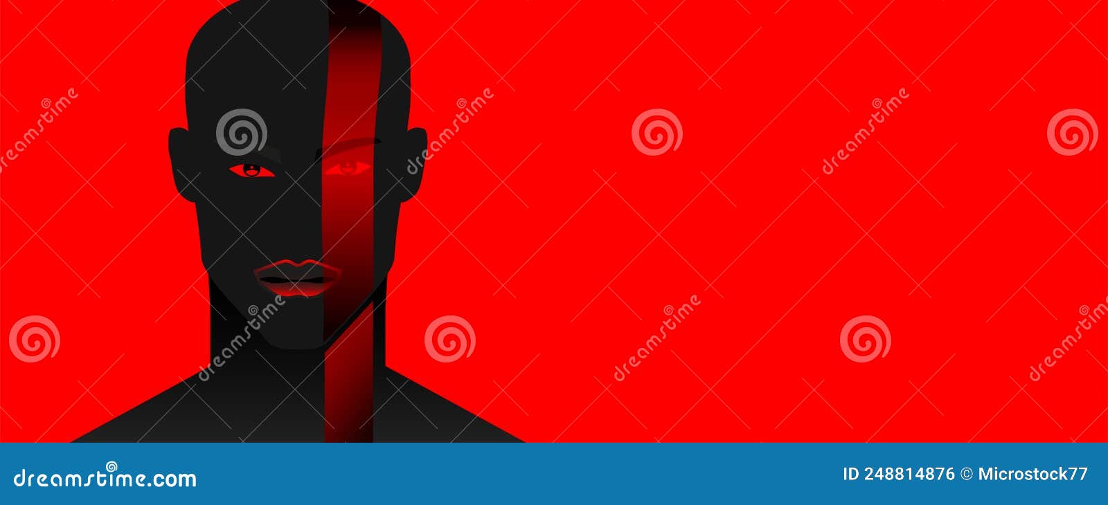 Abstract Artistic Portrait of Black Man, Vector Illustration Stock ...
