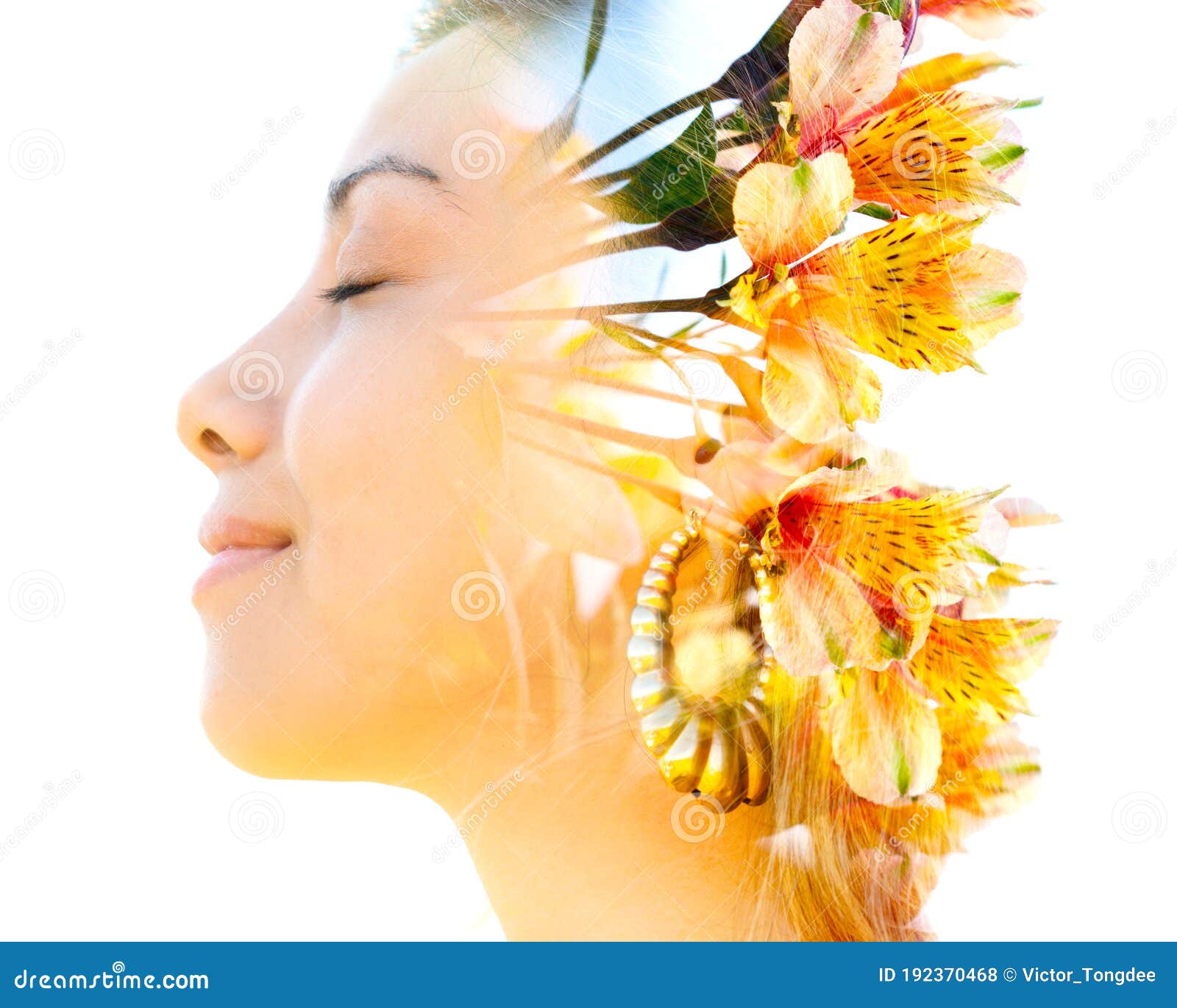 Surreal Creative Double Exposure Portrait Stock Photo - Image of ...