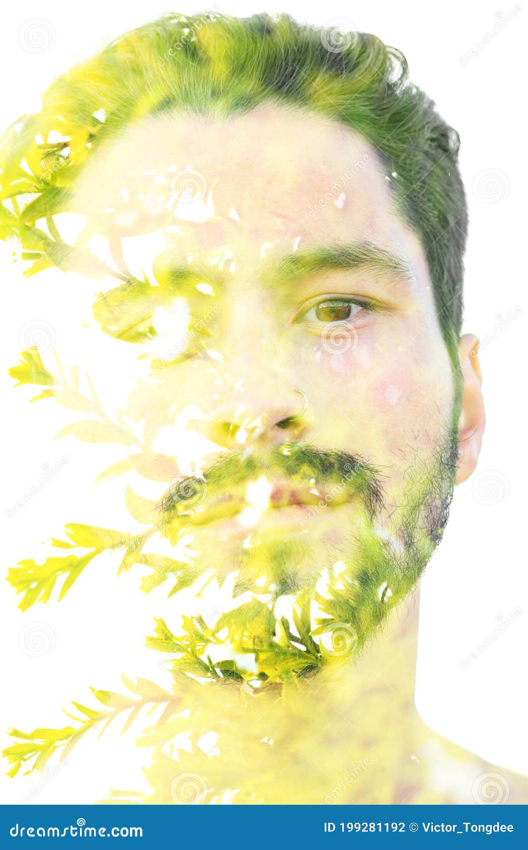 Surreal Creative Double Exposure Portrait Stock Photo - Image of ...