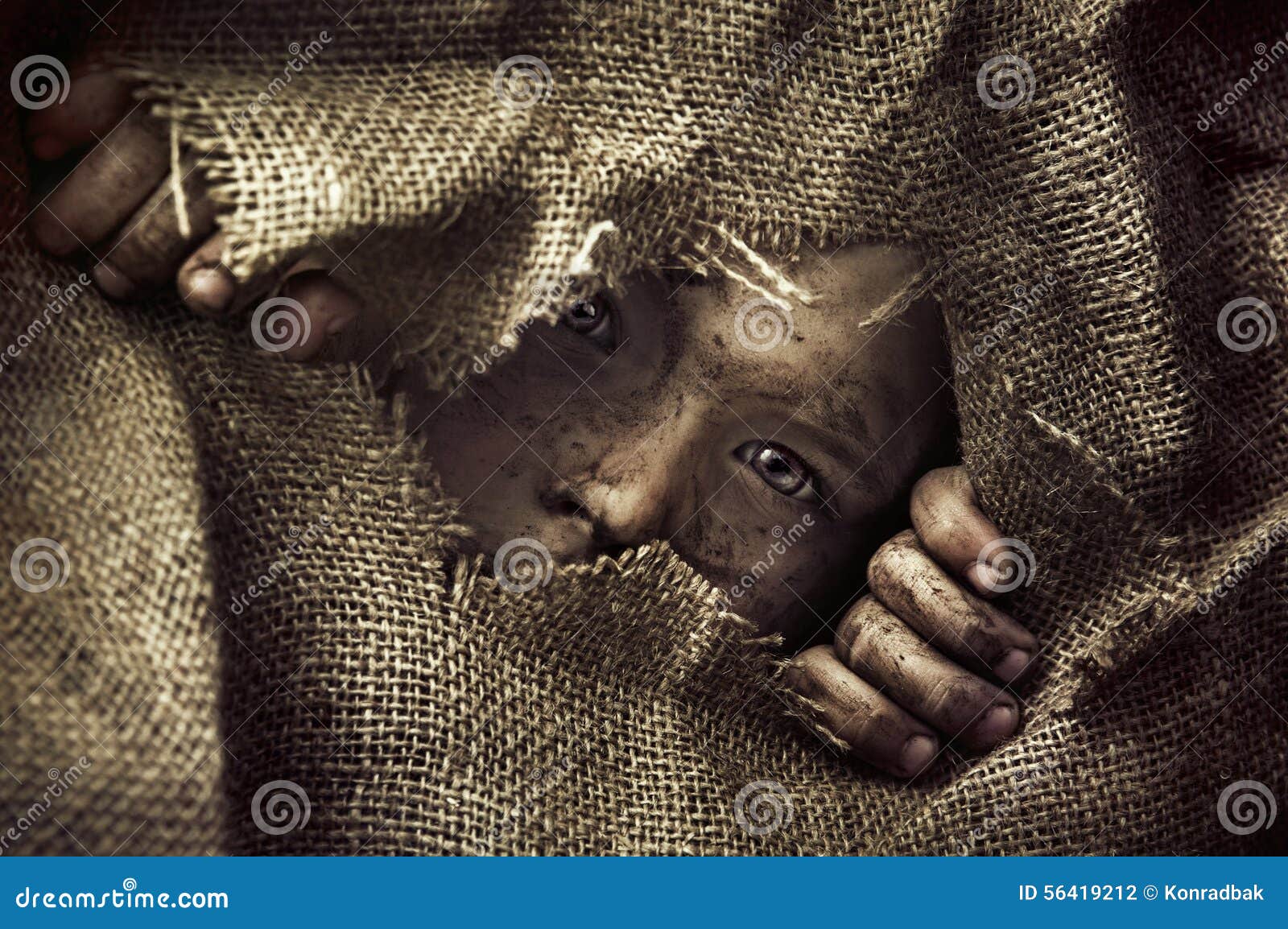 Artistic Portrait of a Poor Little Boy Stock Photo - Image of poverty ...