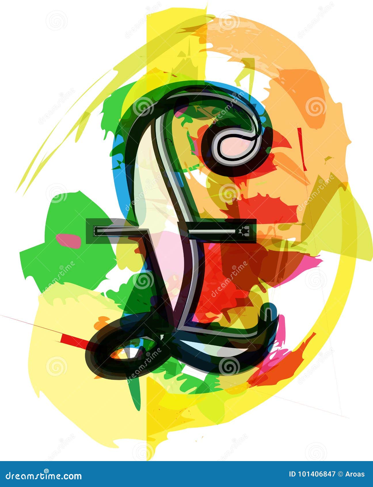 Artistic Pound sign stock vector. Illustration of british - 101406847