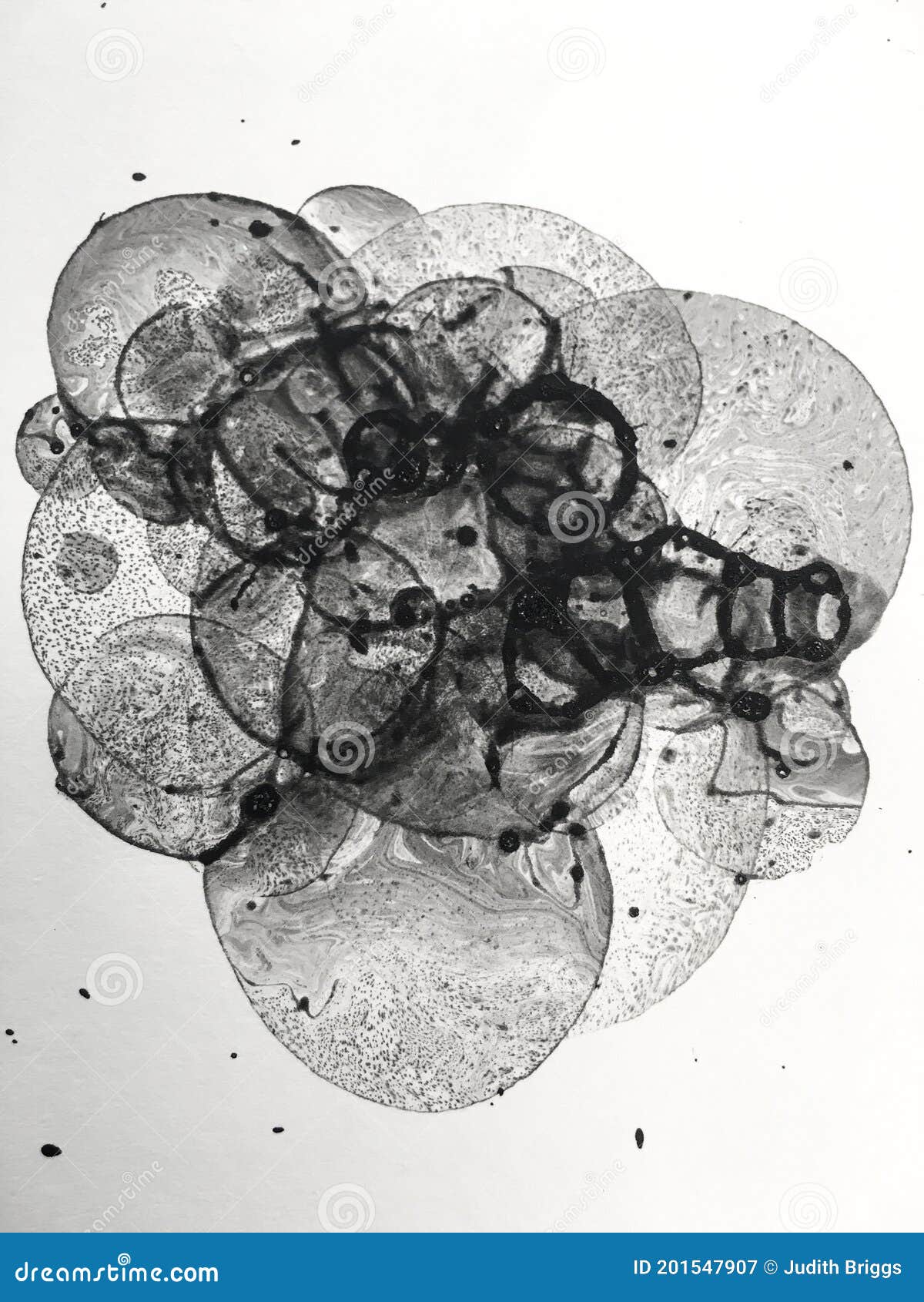 Bubble Print Ink Black and White Art Stock Image - Image of creative ...