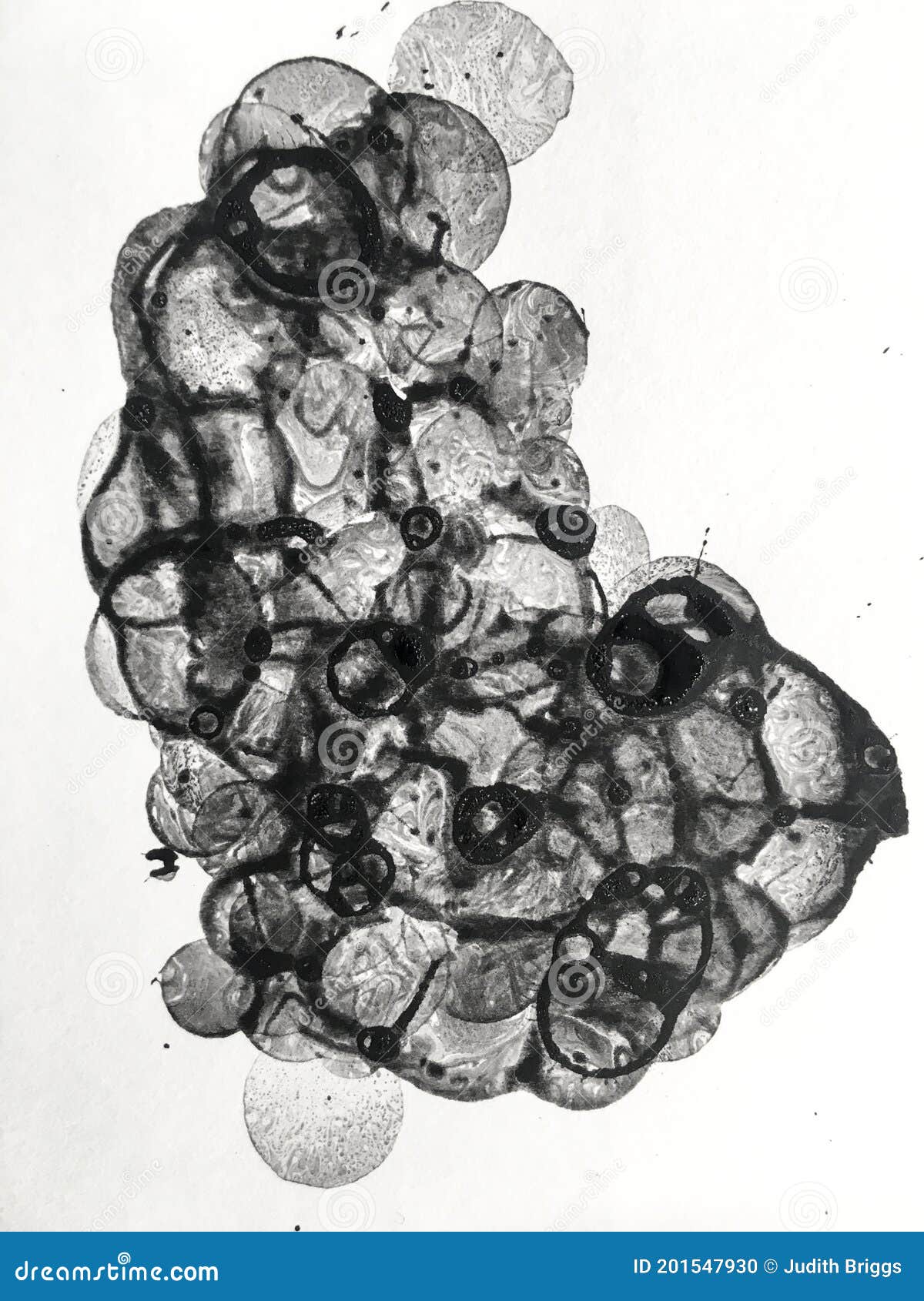 Bubble Print Ink Black and White Art Stock Photo - Image of science ...