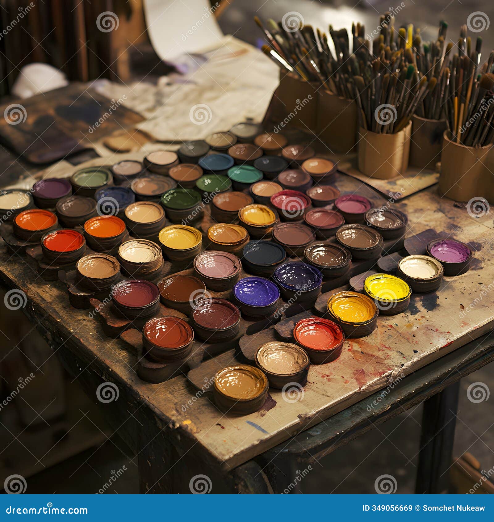 Artistic Process Paint Mixing Studio Space Visual Art Creative ...