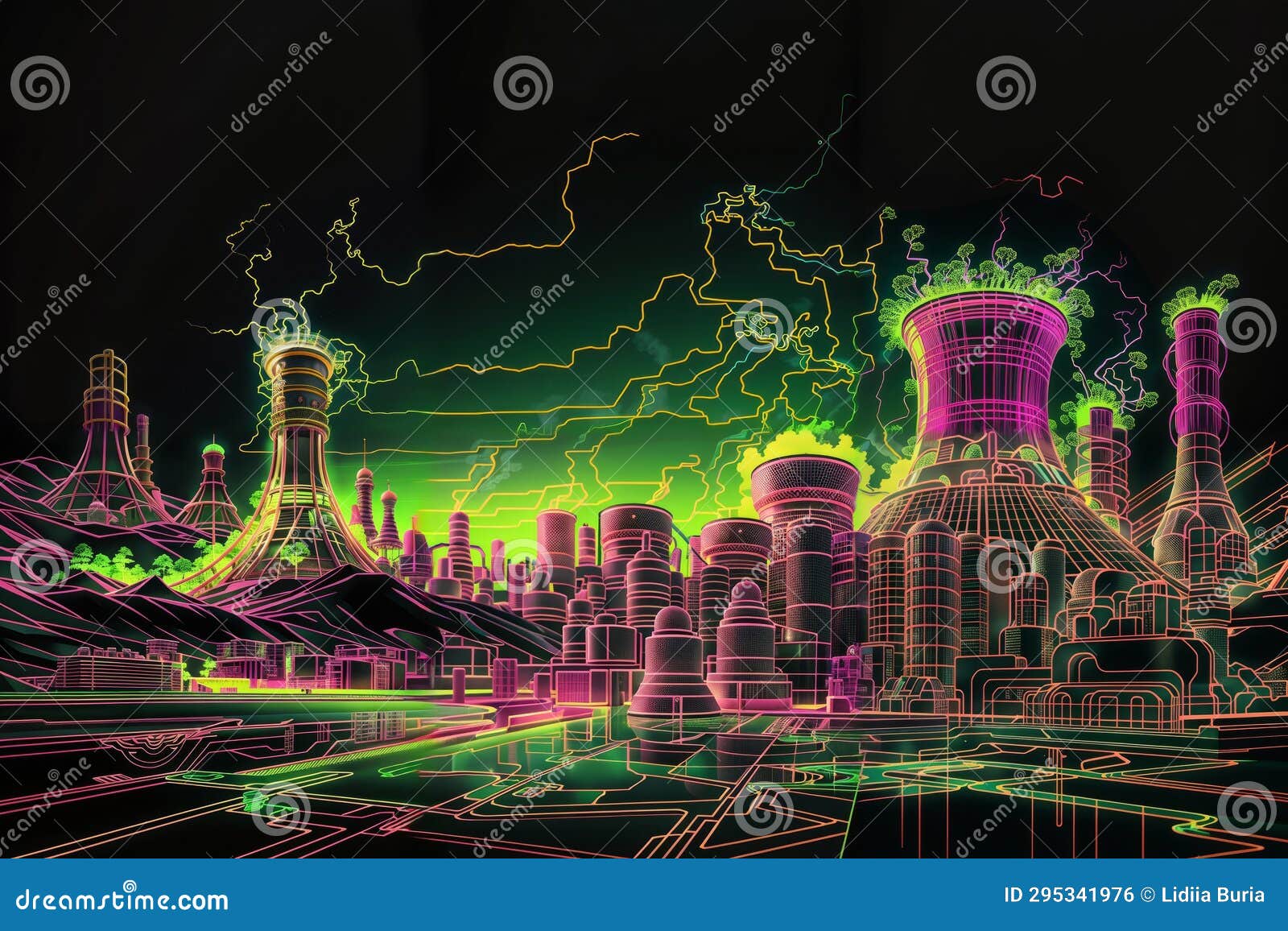 Artistic Realism: a Detailed Rendering of a Nuclear Power Plant ...