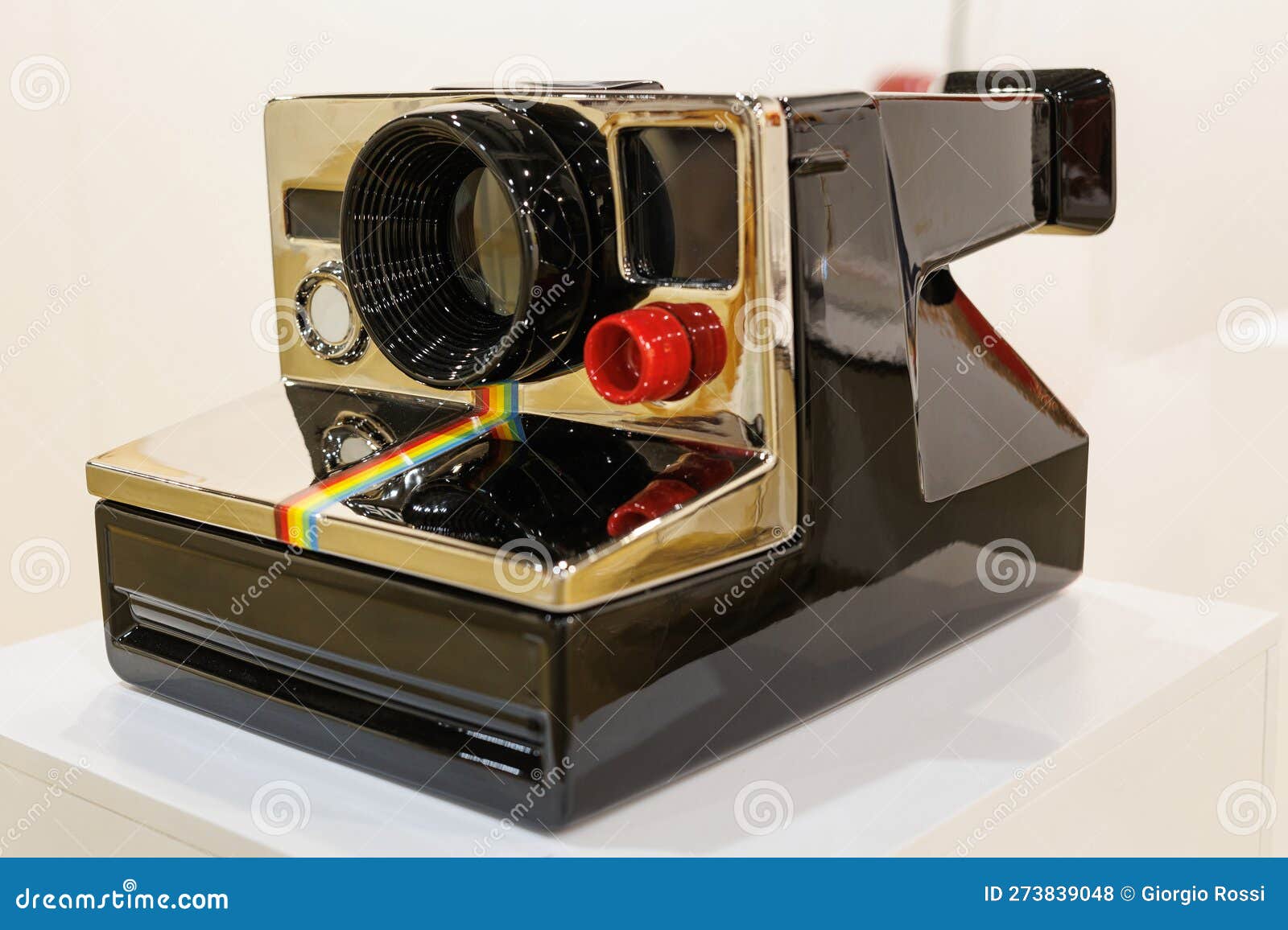 Artistic Recreation of Vintage Polaroid Camera in Glossy Plastic Stock ...