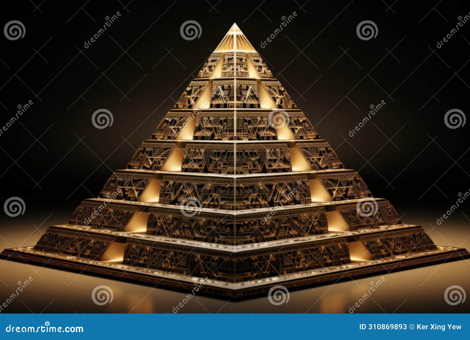An Artistic Rendering of a 3D Sierpinski Pyramid, a Classic Fractal ...