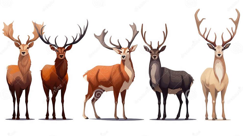 Illustration of a Gradient of Deer Evolution Stock Illustration ...