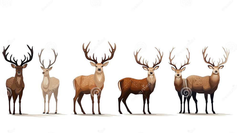 Illustration of a Gradient of Deer Evolution Stock Illustration ...