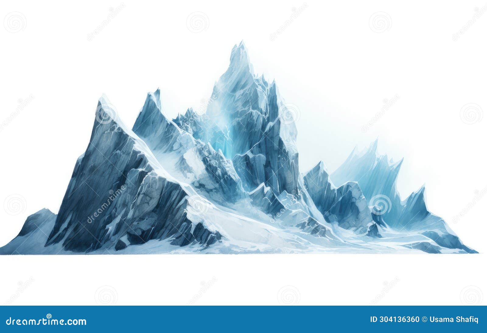 Artistic Rendering of an Ice Mountain Isolated on Transparent ...