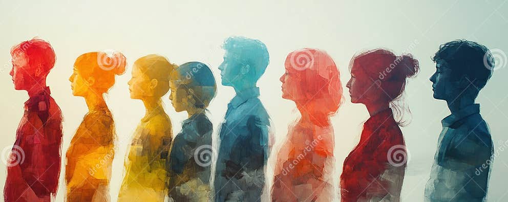 Artistic Rendering of Individuals Forming Dynamic Communication ...