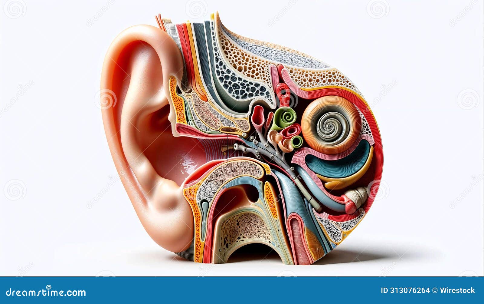 Artistic Rendering of Inside a Human Ear, AI-generated. Stock Photo ...
