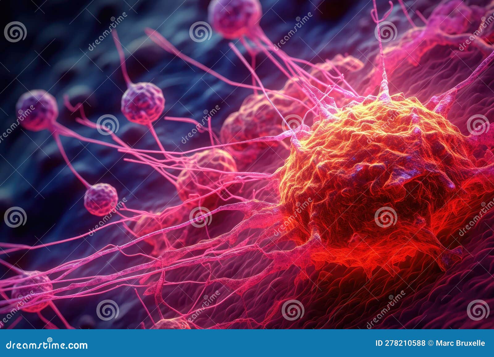 Artistic Rendering of RNA Proteins Attacking Cancer Cells - AI ...