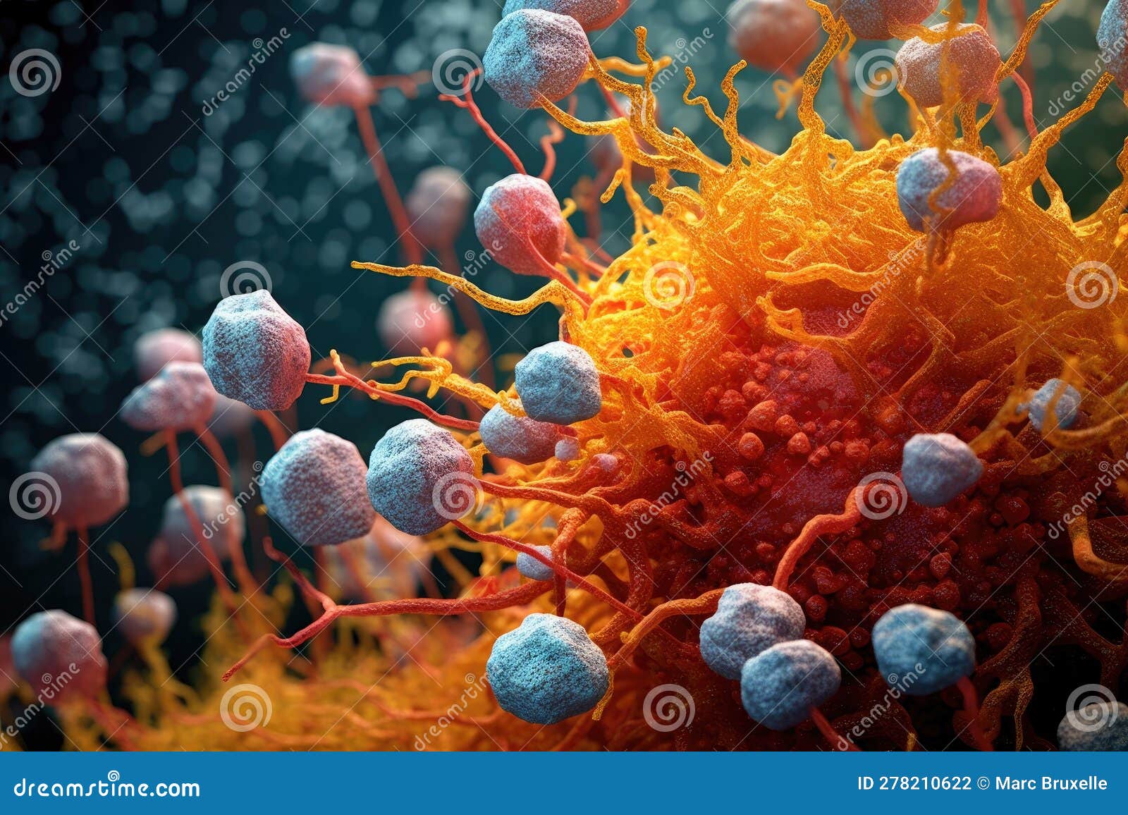 Artistic Rendering of RNA Proteins Attacking Cancer Cells - AI ...