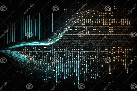 Artistic Representation of Binary Code Flowing through a Dark ...